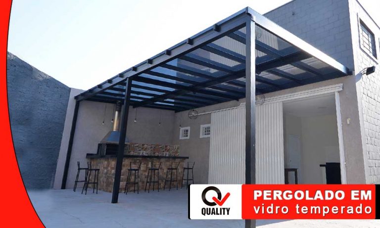 Pergolado com vidro temperado | Quality vidros e esquadrias de alumínio